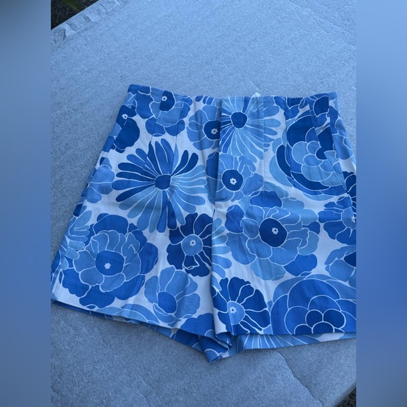 Zara | Shorts | Zara Ocean Blue And White Swirl Shorts | Poshmark